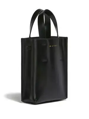 Marni Nano Museo Leather Tote Bag - Black