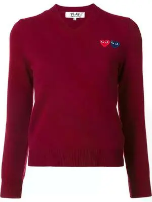 Play Comme Des Garcon V Neck Sweaters For Women