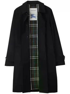 Burberry Pointed Collar Gabardine Coat - Black