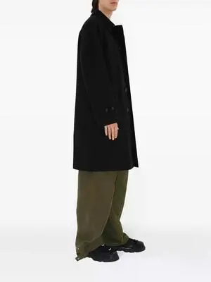 Burberry Pointed Collar Gabardine Coat - Black
