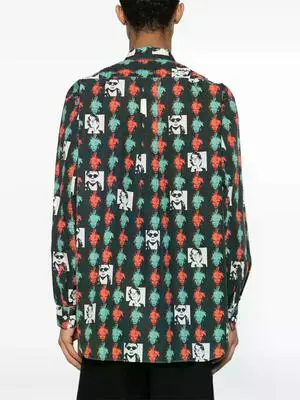 Comme Des Garçons Andy Warhol-print Cotton Shirt - Black