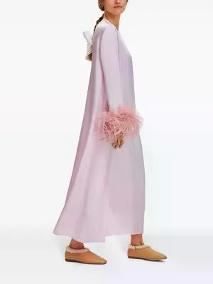 Sleeper Suzi Detachable Feather-cuffs Maxi Dress