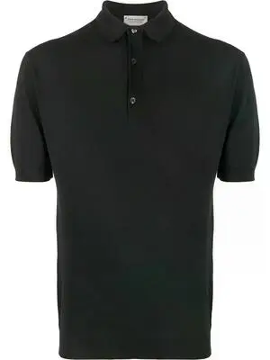 John Smedley Short Sleeve Polo Shirt - Black