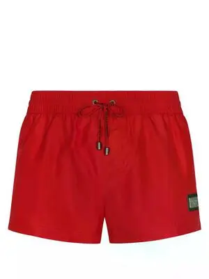 Dolce & Gabbana Logo-plaque Swim Shorts - Red
