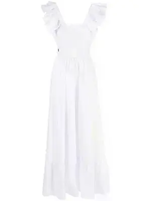 Philipp Plein Ruffle-detail Maxi Dress - White