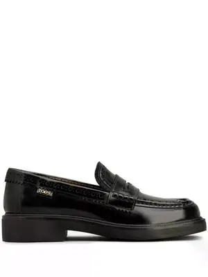 TOD'S Brogue-trim Leather Loafers - Black