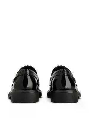 TOD'S Brogue-trim Leather Loafers - Black