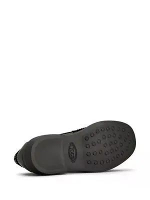 TOD'S Brogue-trim Leather Loafers - Black
