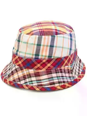MADISON MAISON Check-pattern Cotton Bucket Hat - Red