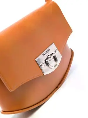 DURAZZI MILANO Logo-engraved Leather Shoulder Bag - Silver