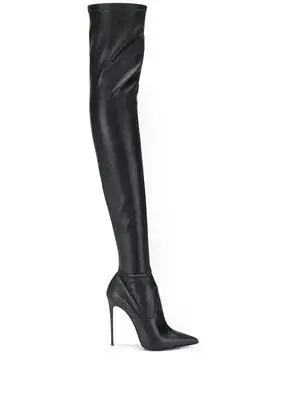 LE SILLA Eva Thigh-high Leather Boots - Black