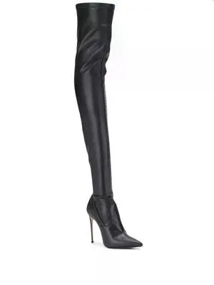 LE SILLA Eva Thigh-high Leather Boots - Black