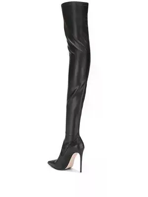 LE SILLA Eva Thigh-high Leather Boots - Black