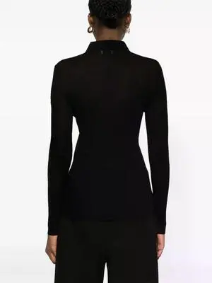 Moncler Fine-ribbed Polo Top
