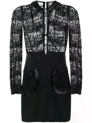 Dsquared2 Lace Long-sleeve Minidress - Black
