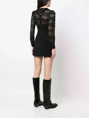 Dsquared2 Lace Long-sleeve Minidress - Black