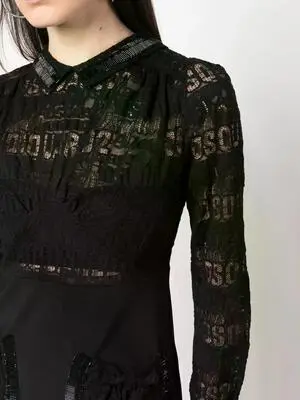 Dsquared2 Lace Long-sleeve Minidress - Black
