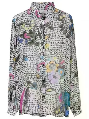 AMIR SLAMA Graphic-print Silk Shirt