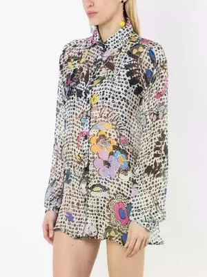 AMIR SLAMA Graphic-print Silk Shirt