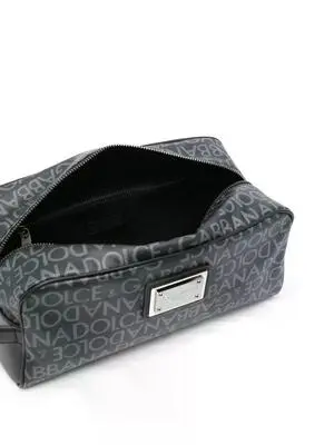 Dolce & Gabbana Logo-print Leather Wash Bag