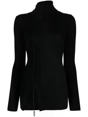 Y’s Front-slit Wool Knitted Top