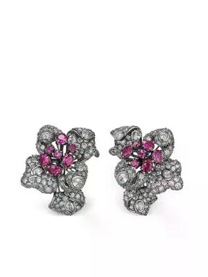 ANABELA CHAN 18kt Gold Diamond And Sapphire Earrings - Black