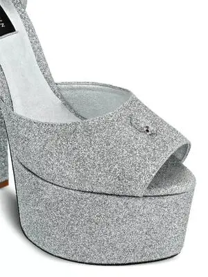 Philipp Plein 120mm Glitter-detailing Leather Sandals
