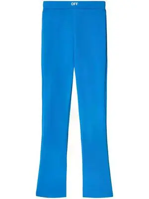 Off-White Logo-waistband Flared Leggings - Blue