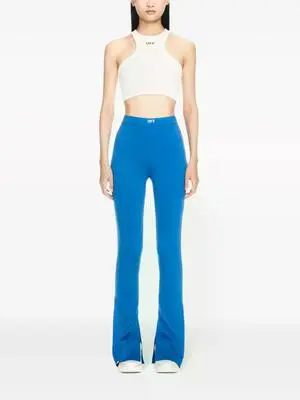 Off-White Logo-waistband Flared Leggings - Blue