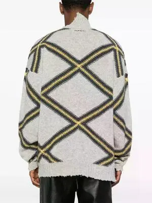 Marni Diamond-check Distressed Jumper