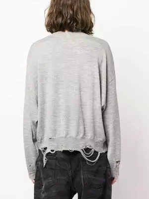 R13 Distressed Merino Wool Jumper