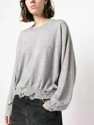 R13 Distressed Merino Wool Jumper
