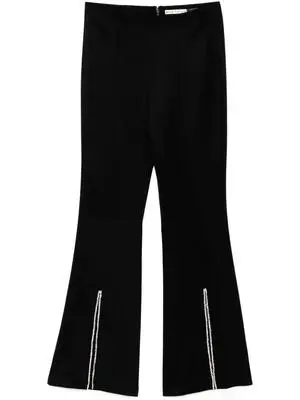 Alice + Olivia Flared Trousers With Crystal Embellishments