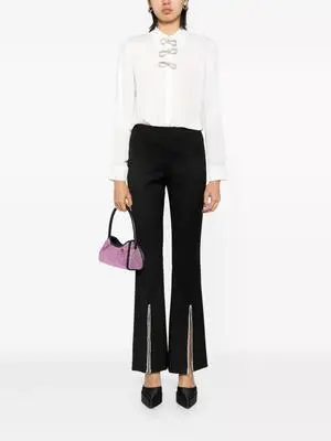 Alice + Olivia Flared Trousers With Crystal Embellishments
