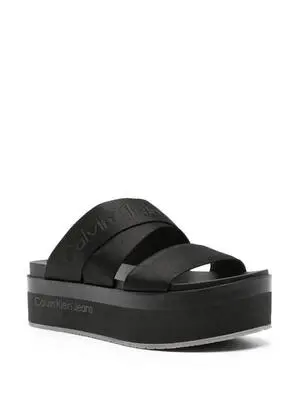 Calvin Klein Logo-jacquard Flatform Sandals
