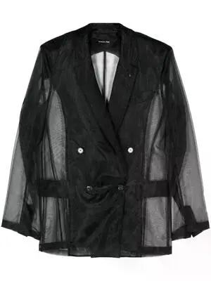 Patrizia Pepe Sheer Double-breasted Blazer