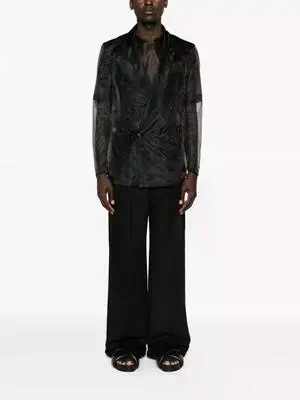 Patrizia Pepe Sheer Double-breasted Blazer