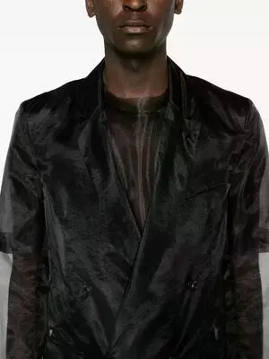 Patrizia Pepe Sheer Double-breasted Blazer