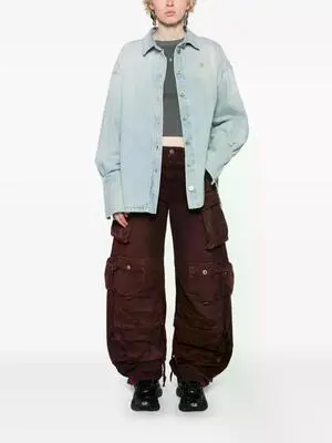 Attico Denim Coat With Embroidered Logo