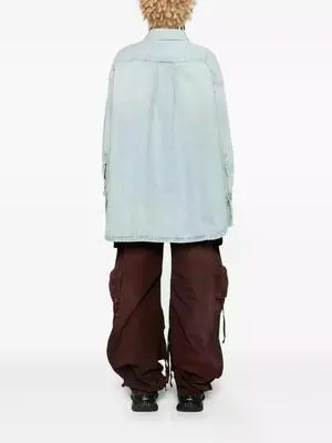 Attico Denim Coat With Embroidered Logo