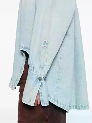 Attico Denim Coat With Embroidered Logo