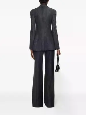 Off-White Pinstripe Virgin Wool-blend Blazer
