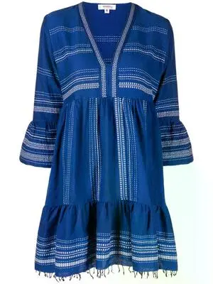 LEMLEM Frayed-hem Cotton Dress - Blue