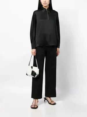 Vince Silk Long-sleeve Blouse