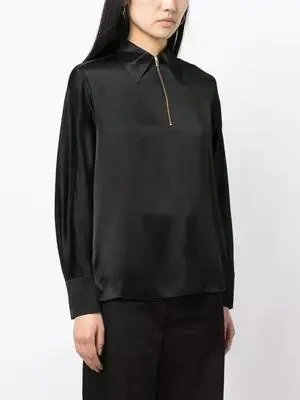 Vince Silk Long-sleeve Blouse