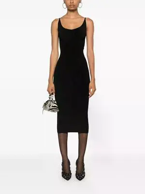 MUGLER Sleeveless Knitted Midi Dress