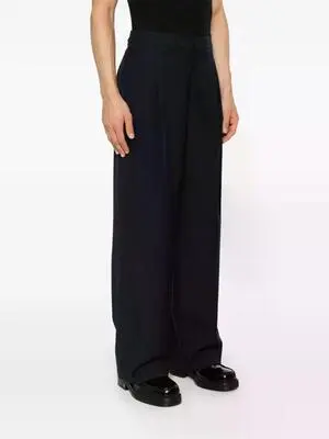 AMI Paris Pleated Wide-leg Trousers