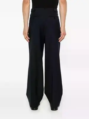 AMI Paris Pleated Wide-leg Trousers