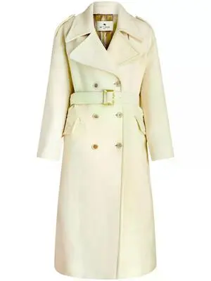 Etro Belted Double-breasted Virgin Wool Coat