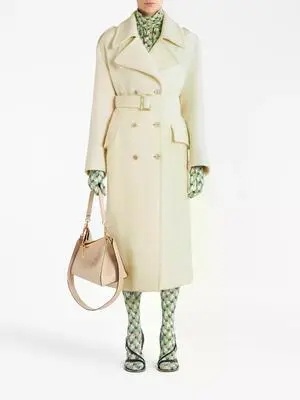 Etro Belted Double-breasted Virgin Wool Coat